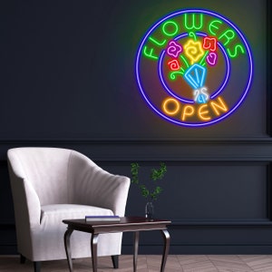 Flower Shop Sign,custom Neon Sign,custom Led Light,shop Signage,neon ...