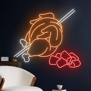 Roasted Chicken Neon Sign, Roasted Chicken Led Sign, Chicken Led Light ...