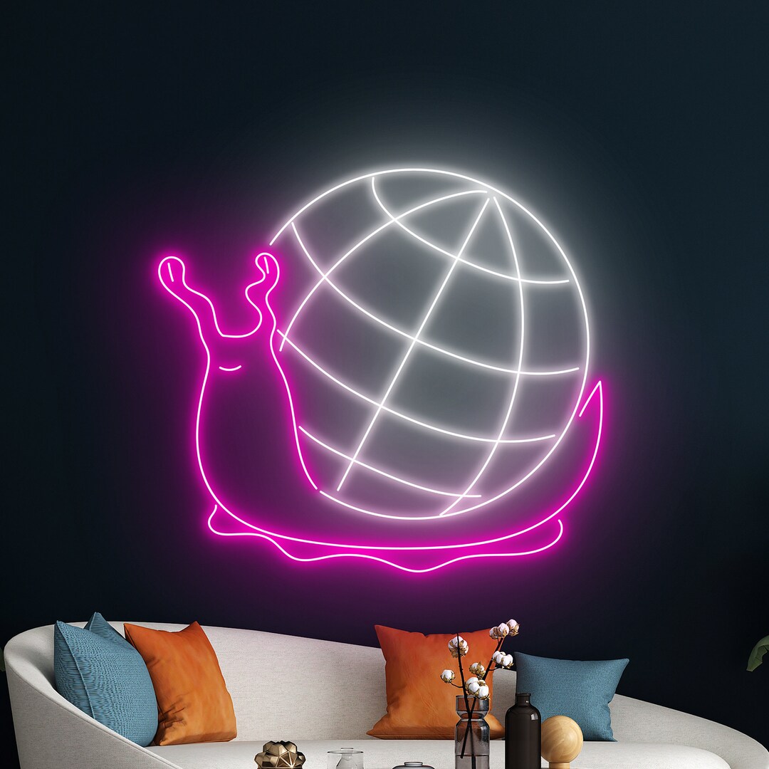 Disco Snail Neon Sign, Snail Disco Led Sign, Snail Disco Ball Neon ...