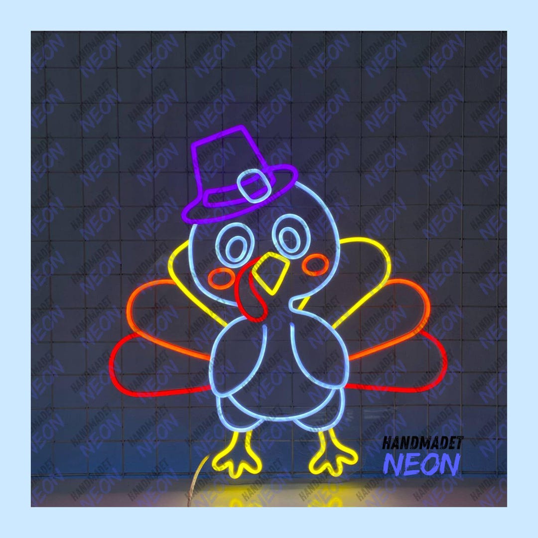 Custom Witch Hat Turkey Neon Sign, Thanksgiving Turkey LED Light ...