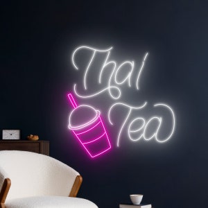 Thai Tea Neon Sign, Thai Tea Neon Light, Milk Tea Led Sign, Tea Drink ...