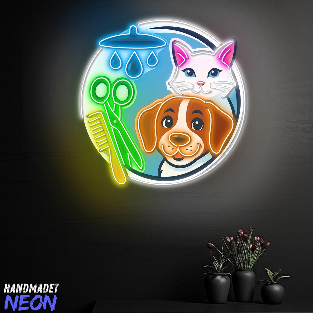 Pet Grooming Neon Sign, Pet Spa Neon Sign, Custom LED Wall Light for ...