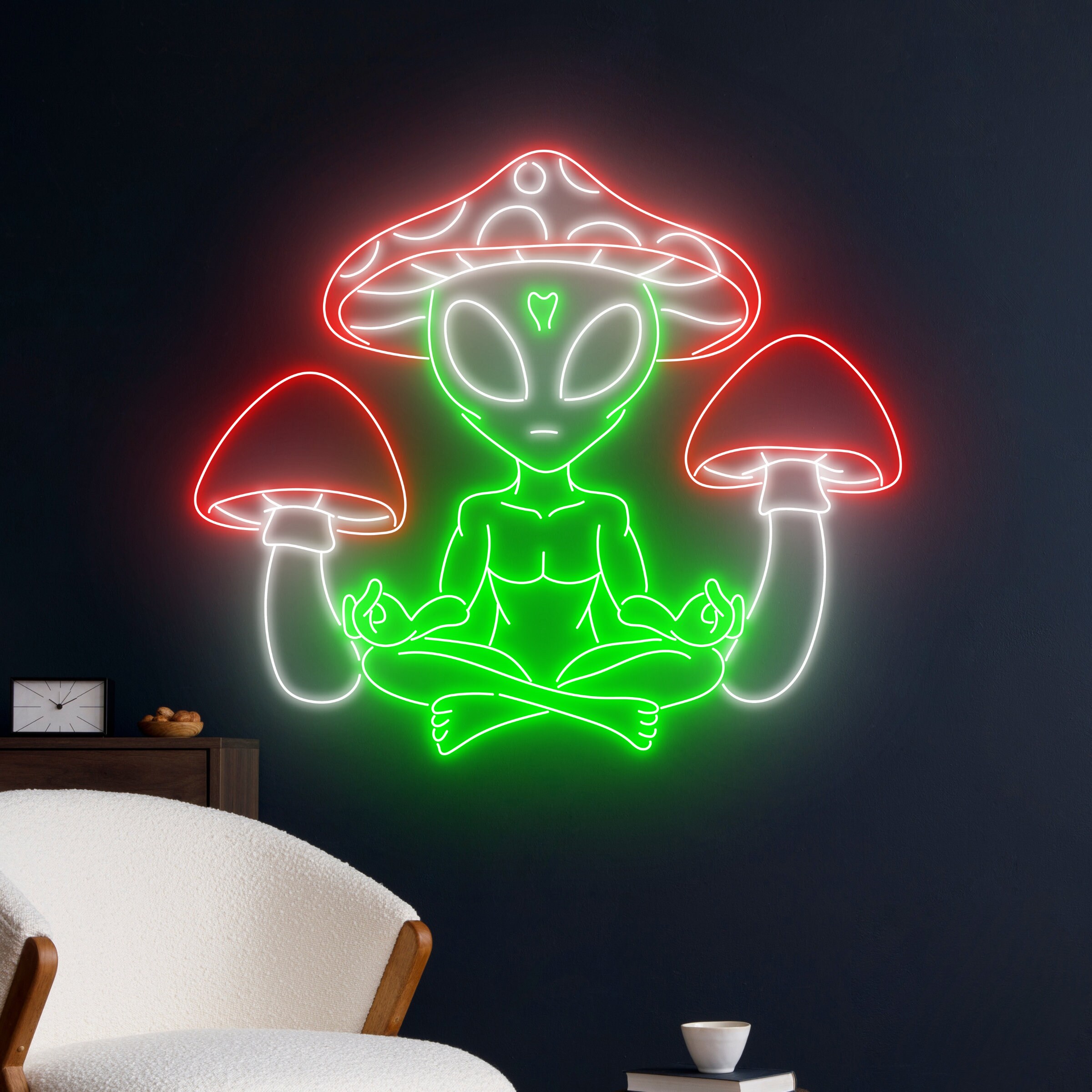 Mushroom Alien Led Sign,alien Neon Sign, Mushroom Alien Led Light ...