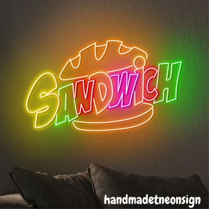 Sandwich Neon Sign, Sandwich Led Sign, Sandwiches Neon Light ...
