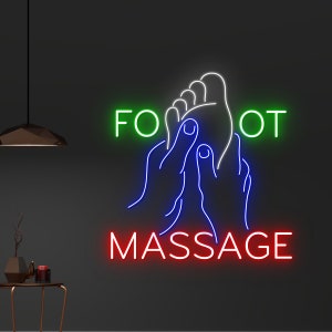 Custom Foot Massage Neon Sign, Massage Shop Led Sign, Spa Led Light ...