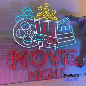 Movie Night Neon Sign, Movie Night Neon Light, Movie Night Led Light ...