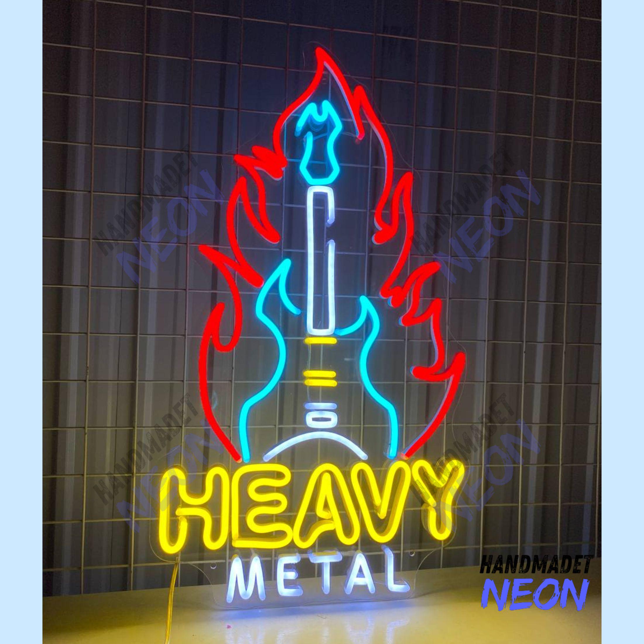 Custom Heavy Metal Led Sign, Simply Metal Neon Light, Rock Music Neon ...