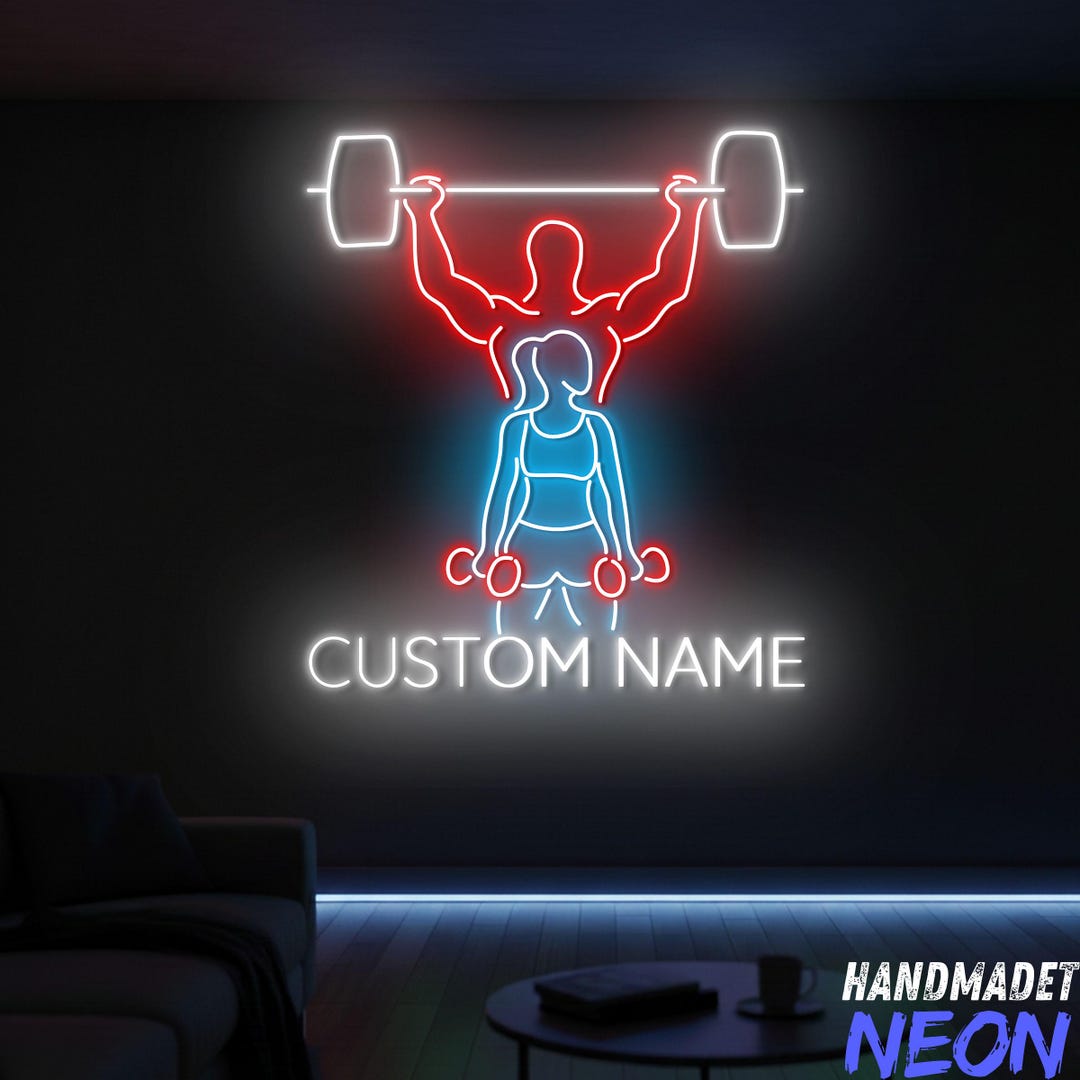 Gym Neon Sign: Studio Wall Art, Fitness Led Sign, Workout Room Decor - Etsy