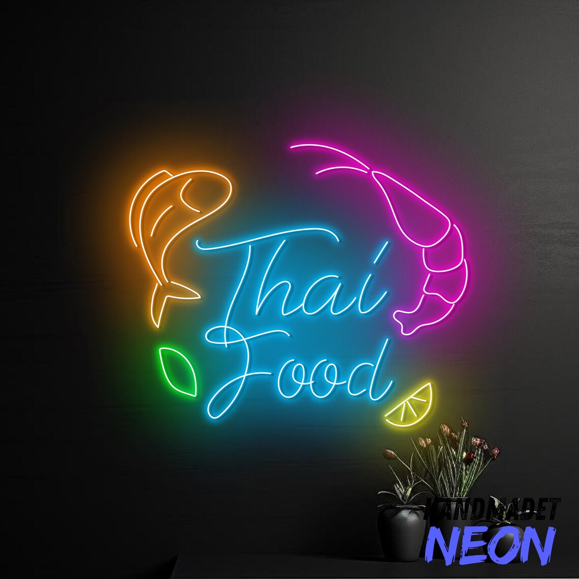 Thai Food Neon Sign, Thai Cuisine Street Food Wall Art Light ...