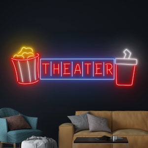 Theater Neon Sign, Cinema Movie Neon Sign, Movie Theater Led Light ...