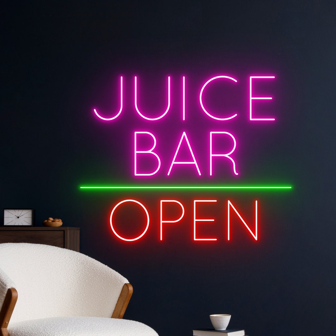Juice Bar Open Neon Sign, Juice Bar LED Light, Juice Fruit Bar Neon ...