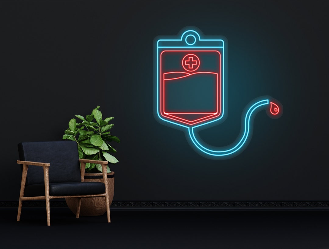 Blood Bag Neon Sign, Nurse Led Sign, Wall Decor, Doctor Neon Sign ...