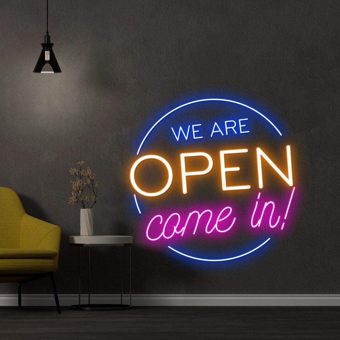 We Are Open Come in Neon Sign, We Are Open LED Sign, Open Neon LED ...