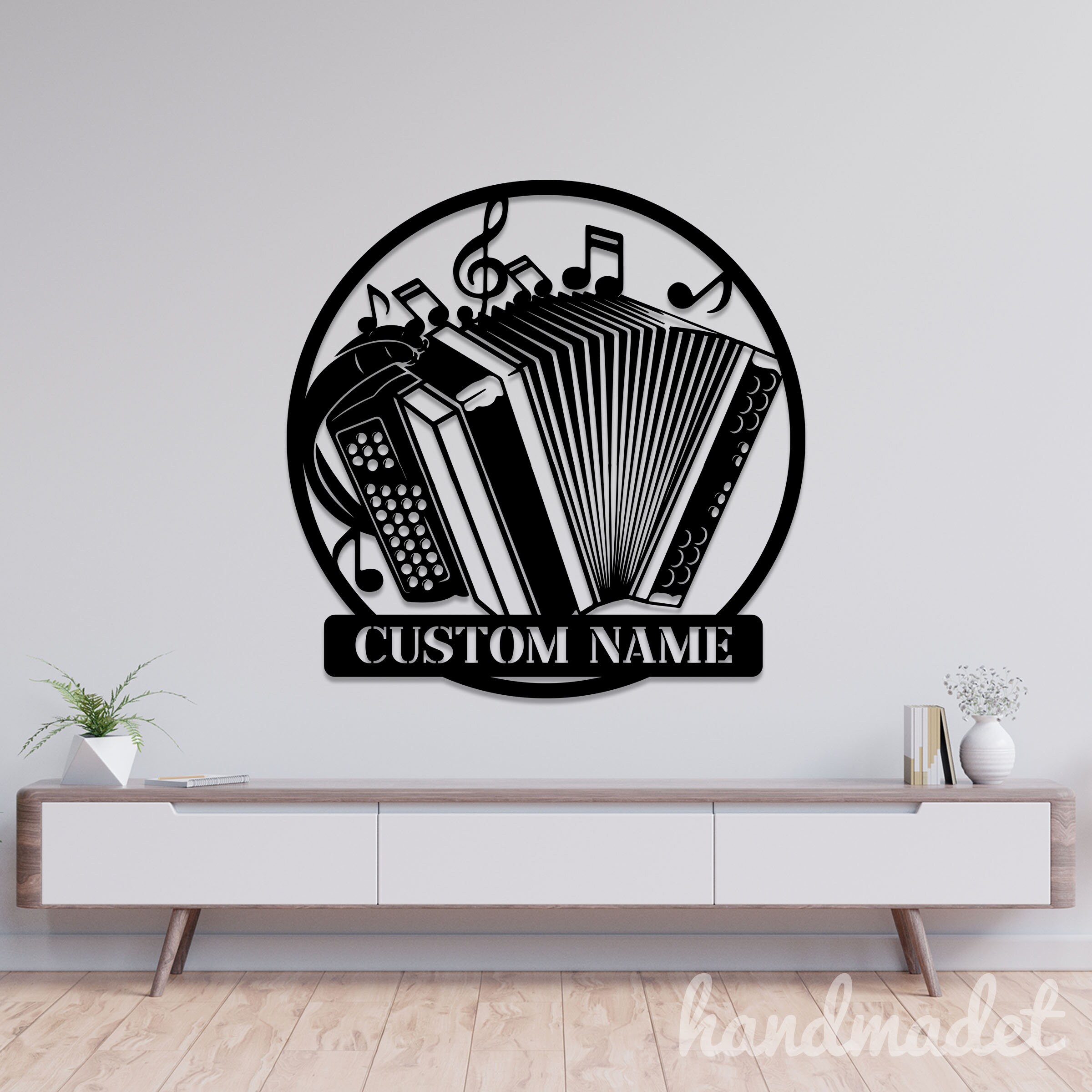 Personalized Accordion Metal Wall Sign, Musical Instrument Metal Wall ...