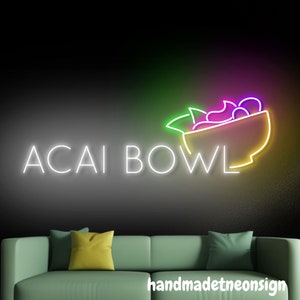 Acai Bowl Neon Sign, Acai Bowl Led Sign, Acai Bowl Fruit Neon Light ...
