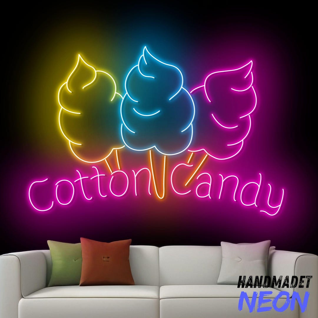 Cotton Candy Neon Sign, Cotton Candy Led Sign, Candy Neon Light, Candy ...