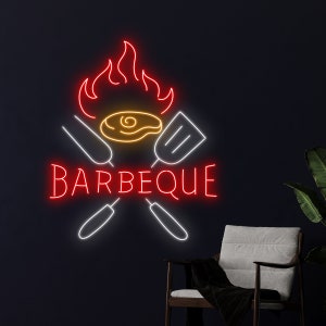 Barbeque Time Neon Light, BBQ Neon Sign, Barbecue Led Light, Grill Led ...