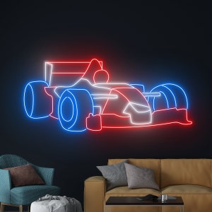 Racing Car Neon Sign, Sport Racing Car Led Sign, Car Led Light, Car ...