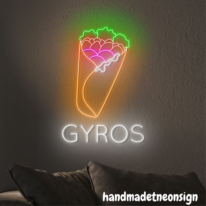 Gyros Neon Sign, Gyros Led Sign, Greece Gyros Led Light, Gyros Neon ...