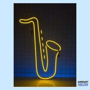 Saxophone Led Sign, Saxophone Neon Sign, Wall Decor, Instrument Neon ...