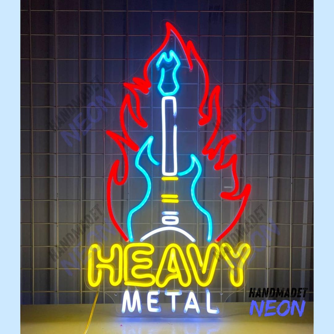 Custom Heavy Metal Led Sign, Simply Metal Neon Light, Rock Music Neon ...