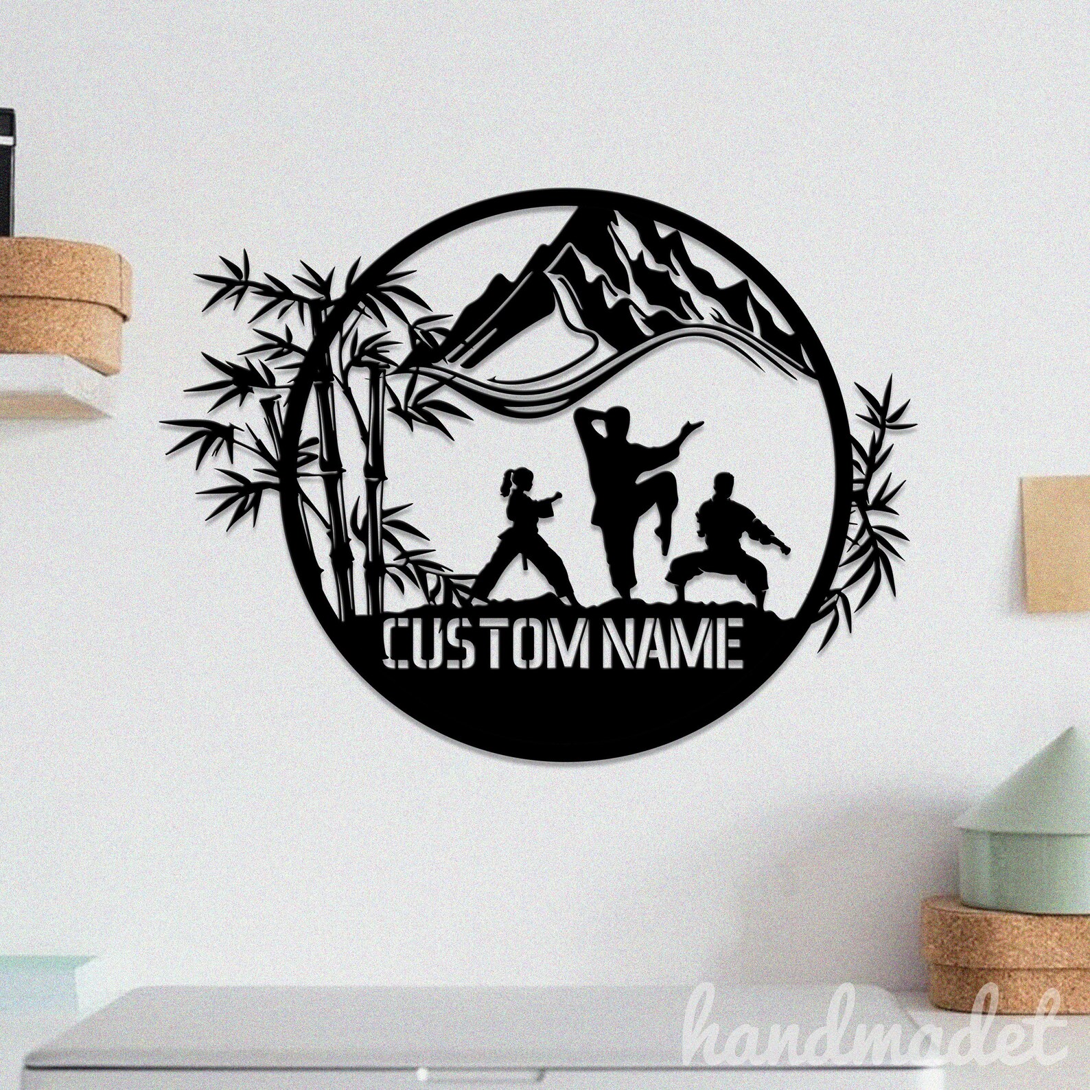 Personalized Karate Family Martial Arts Metal Wall Art LED Light ...
