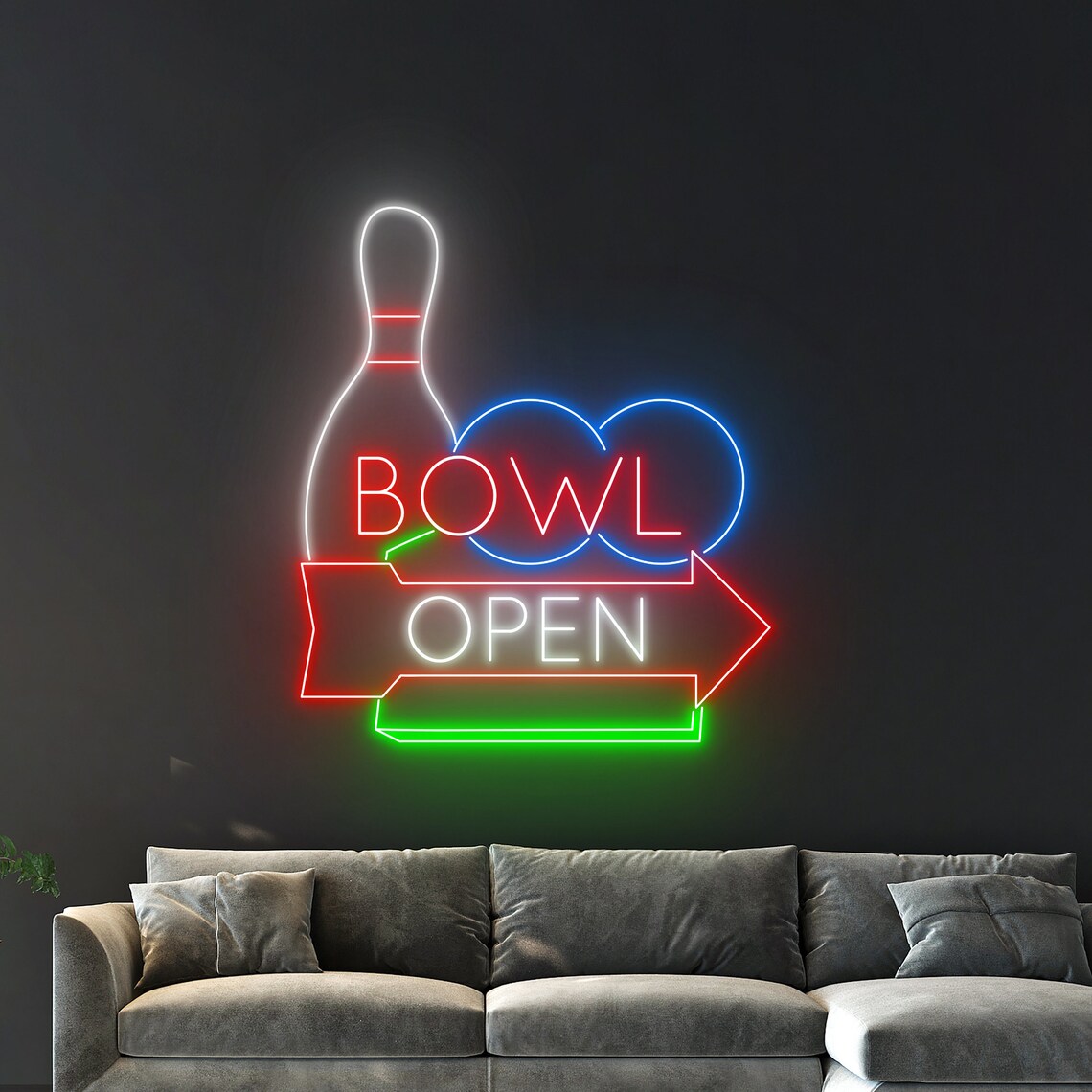 Bowl Open Neon Sign, Let's Bowl Bowling Led Sign, Quote Bowling Led ...