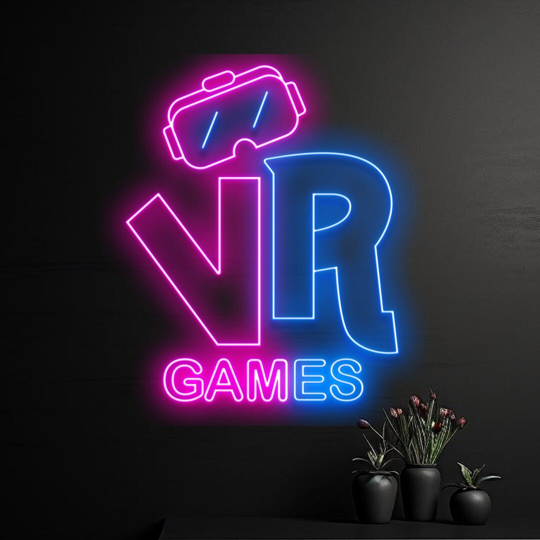 Custom VR Games Neon Sign, Virtual Reality Led Sign, Game Player Led ...