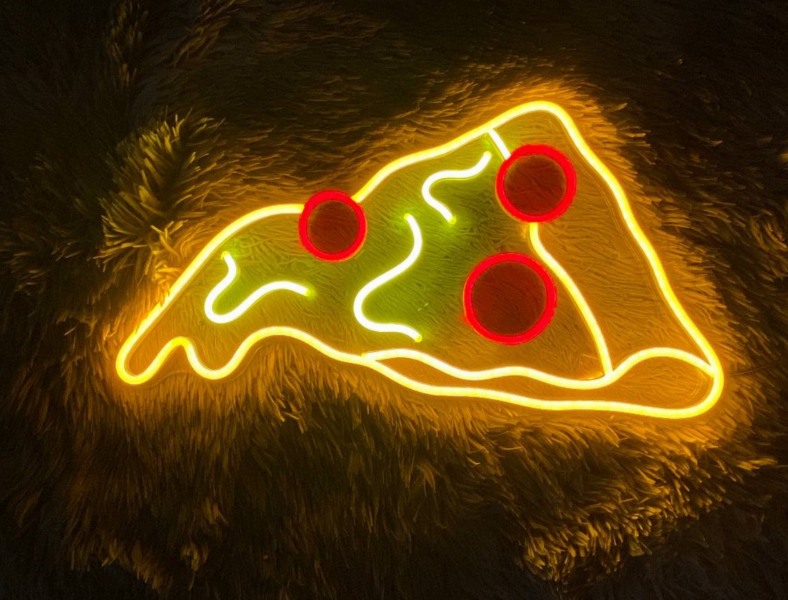 Pizza Slice Neon Sign Pizza Slice Led Sign Pizza Led Sign - Etsy