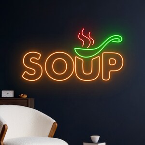 Soup Neon Sign, Soup Led Sign, Soup Neon Light, Food Shop Led Light ...