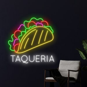 Taqueria Neon Sign, Mexico Tacos LED Sign, Mexican Taco Neon Light ...