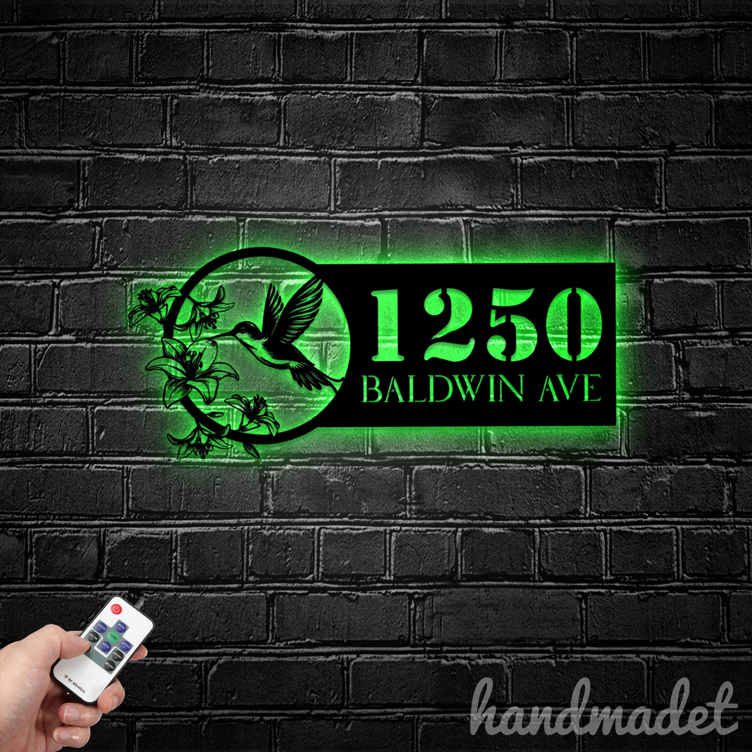 Personalized Hummingbird House Number, Bird Floral Home Number Metal ...
