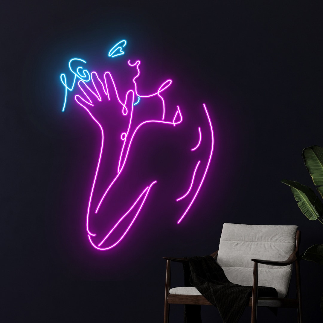 Couple Kissing Neon Sign, Lovers Kissing Neon Light, Lovers Led Light ...