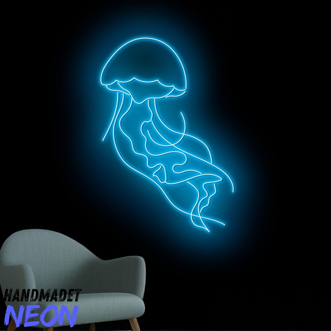 Jellyfish Neon Sign, Jellyfish Led Sign, Jellyfish Led Light, Sea ...