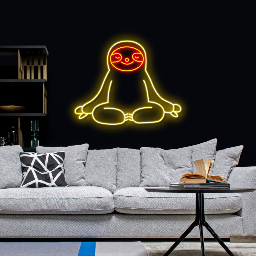 Yoga Statue Sloth Neon Sign Yoga Statue Sloth LED Sign - Etsy Singapore