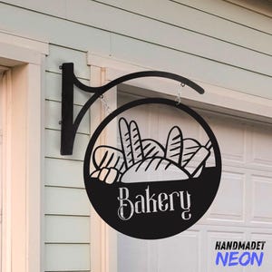 Personalized Bakery Hanging Sign, Bread Store Outdoor Hanging Sign ...