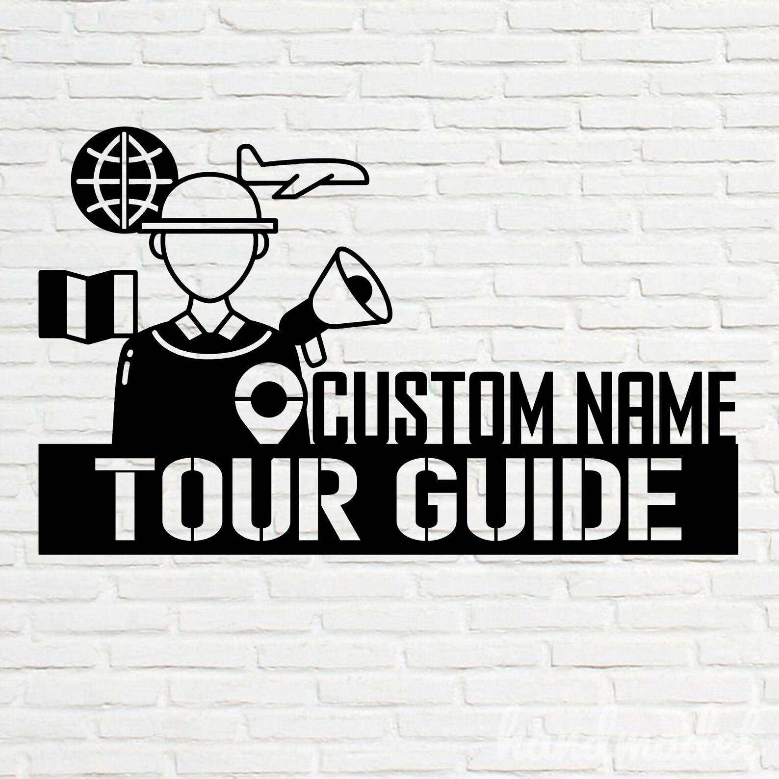 Custom Tour Guide Desk Name Plate, Tour Guide Metal Nameplate for Desk ...
