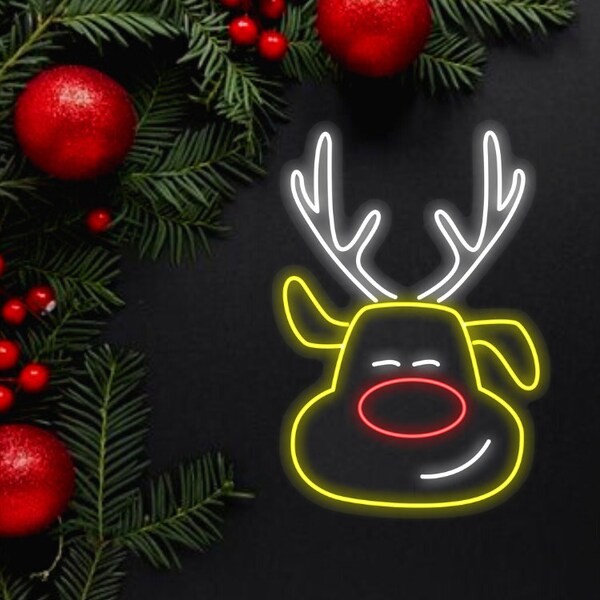 Led Lighted Reindeer Christmas Porch Sign - Etsy