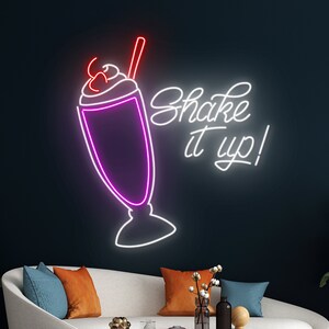 Milkshake Shake It up Neon Led Sign, Shake It up Milkshake Neon Sign ...
