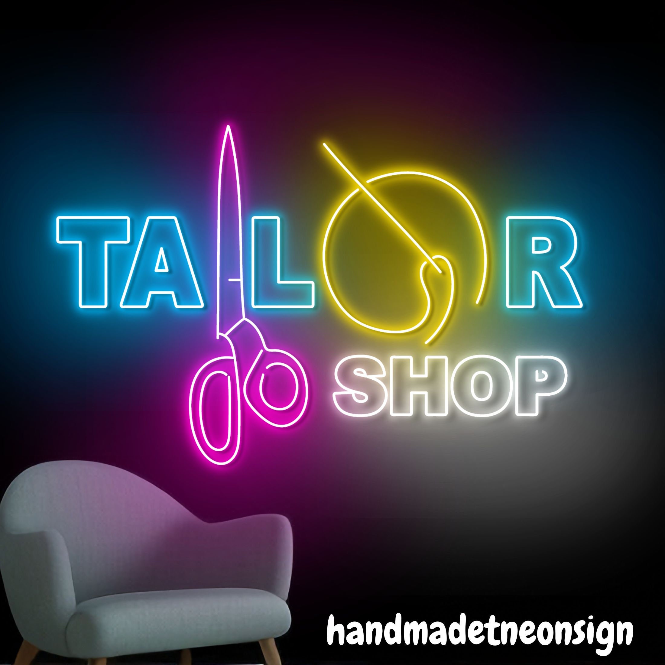 Tailor Shop Neon Sign, Scissors Led Sign, Tailor Led Light, Clothes ...