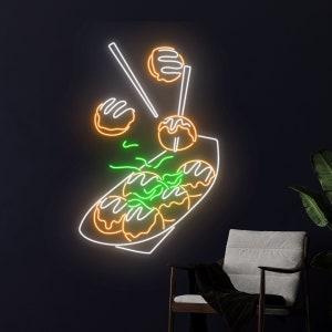 Takoyaki Neon Sign, Octopus Dumplings LED Sign, Takoyaki Neon Light ...