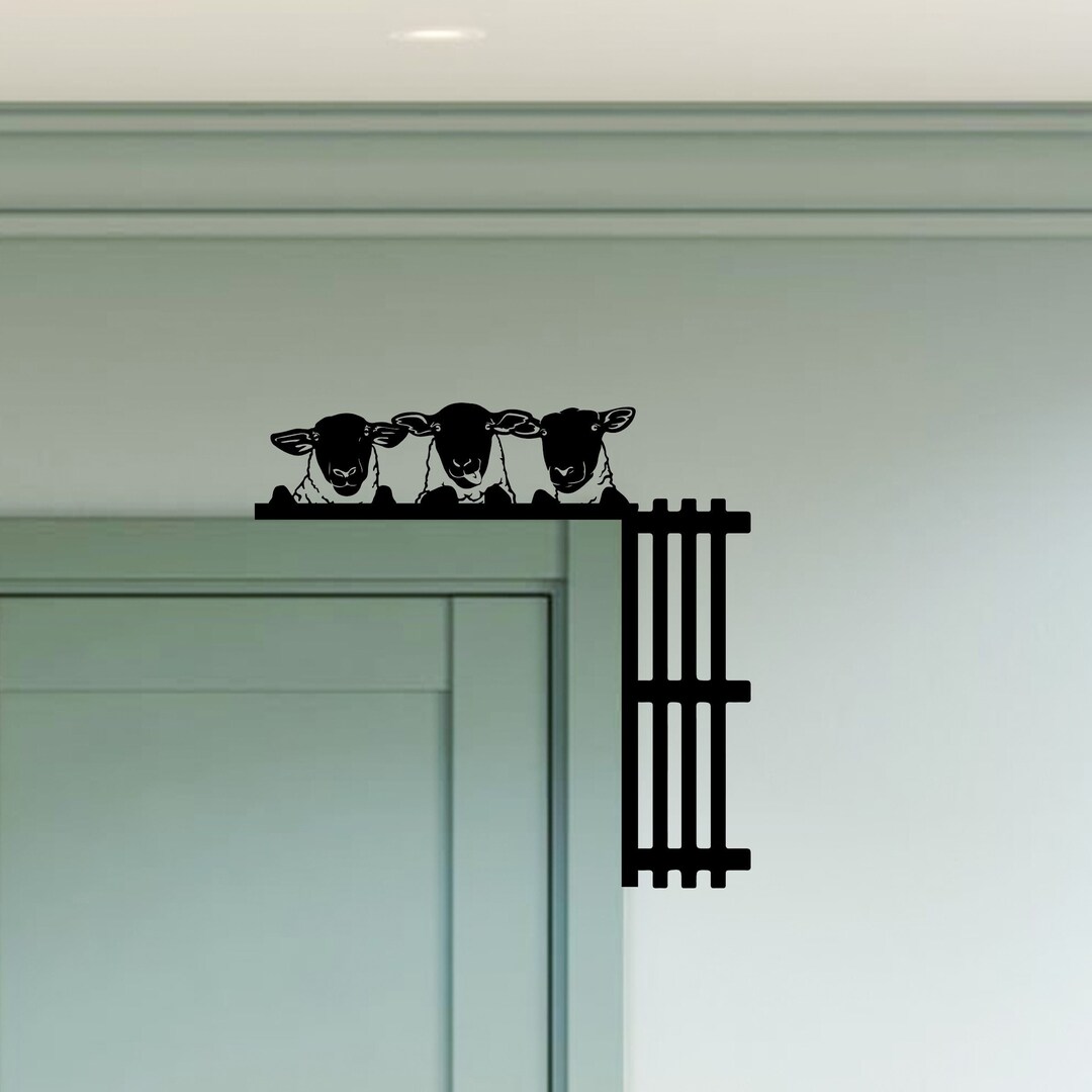 Personalized Lamb Sheep Door Corner Metal Wall Art, Custom Sheep Metal ...
