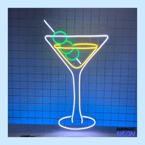 Martini Cocktails Neon Sign, Martini Glass Led Sign, Cocktail Martini ...