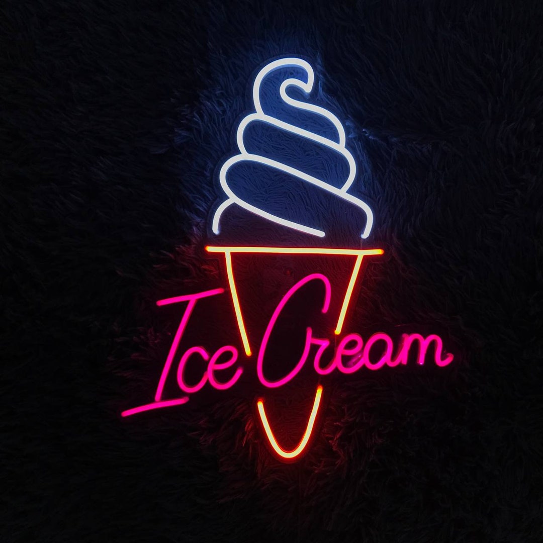Ice Cream Neon Sign, Ice Cream Led Sign, Ice Cream Led Sign, Custom ...