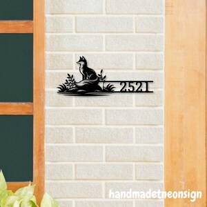 Personalized Fox House Number, Fox Home Number Metal Wall Sign, Fox ...