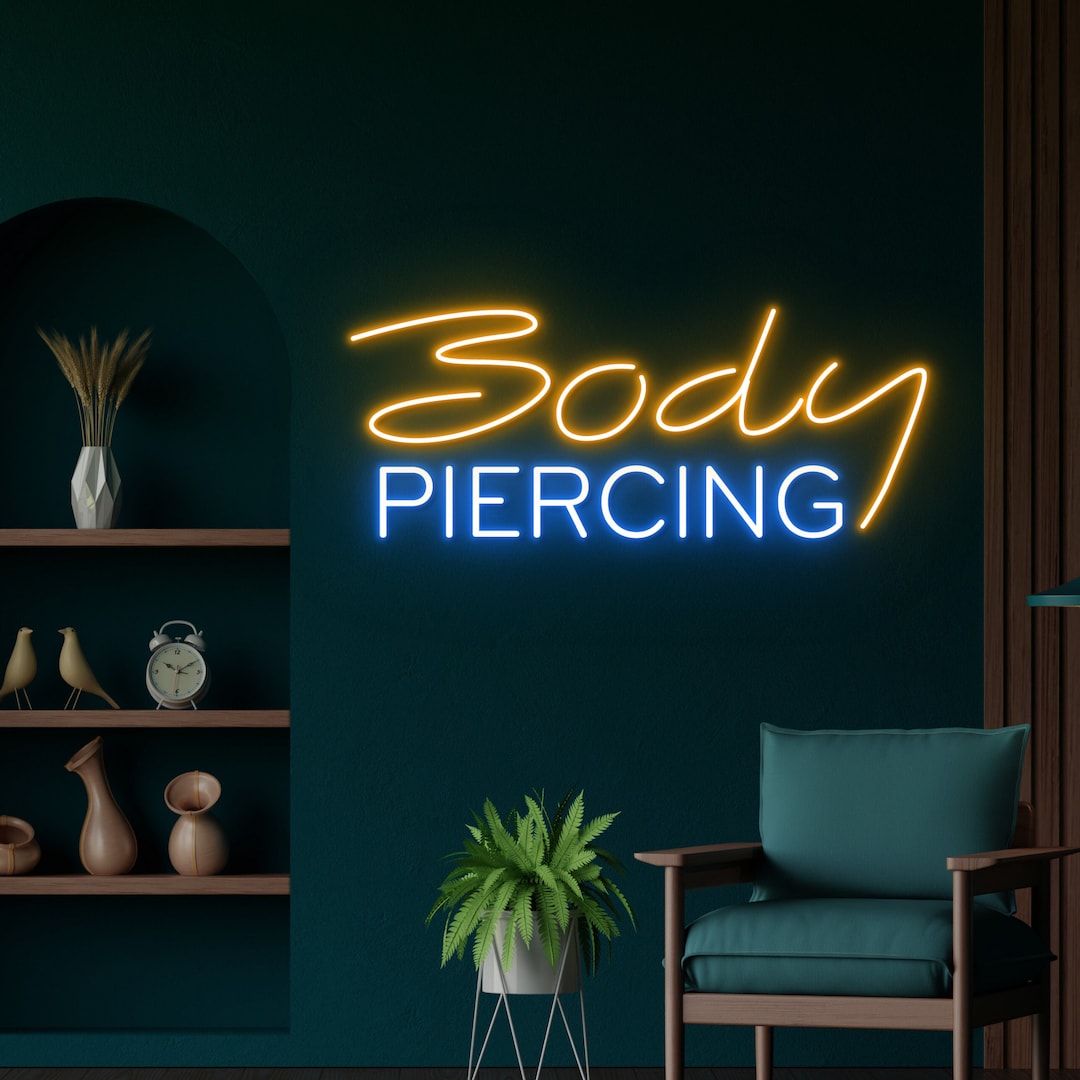 Body Piercing Open Led Neon Sign, Piercing Led Sign, Bar Neon Sign ...
