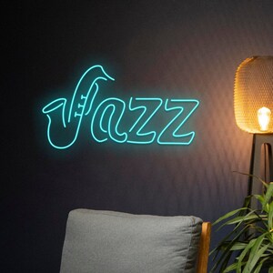 Jazz Saxophone Led Sign, Saxophone Jazz Neon Light, Live Music Neon ...