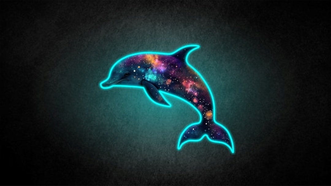 Dolphin Acrylic Neon Sign, Dolphin Led Sign, Wall Decor, Custom Neon ...
