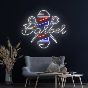 Barber Shop Led Sign, Barber Shop Neon Sign, Wall Decor, Barber Shop ...
