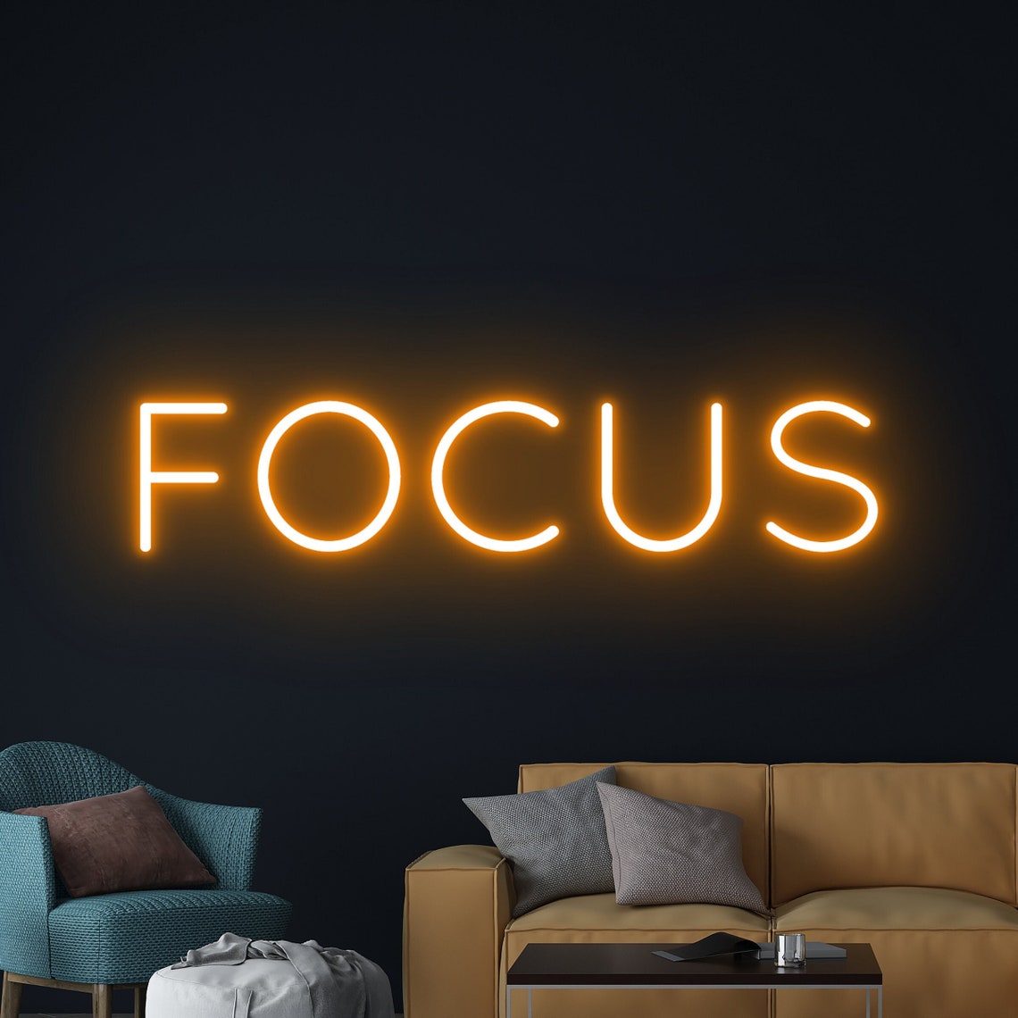 Focus Neon Sign, Focus Led Sign, Custom Focus Quote Neon Light, Text ...
